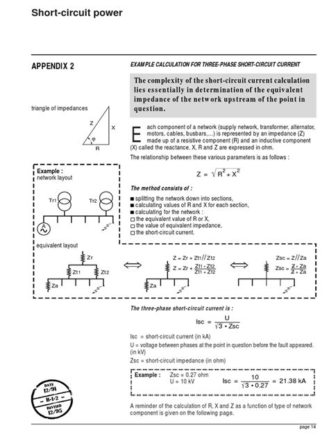 Calculation For Three Phase Short Circuit Current Pdf Electrical