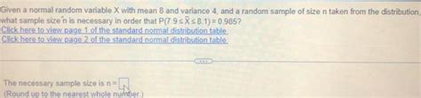 Solved Given A Normal Random Variable X With Mean 8 And