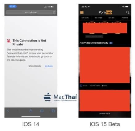 เจาะลก iOS 15 iPadOS 15 macOS Monterey เขา PornHub และเวบทบลอกในไทยไดหมด เครองไหน