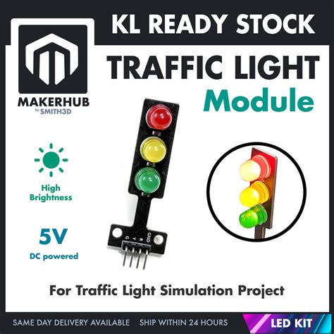 3 Led Traffice Light Module Red Yellow Green 5v 4 Pin Traffic Light