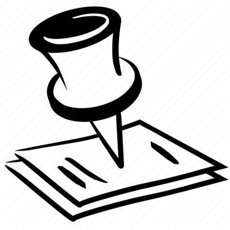 Pinned Papers Documents Illustration Download On Iconfinder