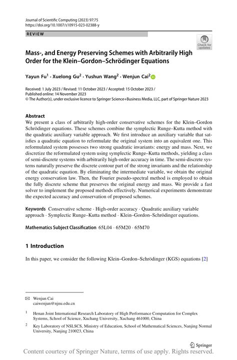 Mass And Energy Preserving Schemes With Arbitrarily High Order For The Klein Gordon