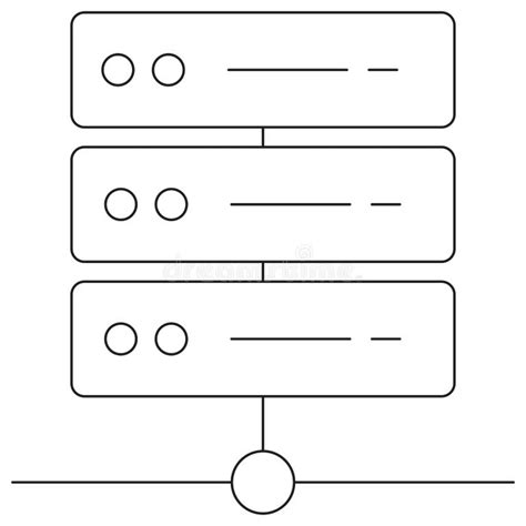 Icon Of A Server Stack With Three Connected Rectangular Units Stock Illustration Illustration