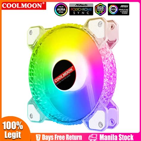 Delivery In Days Coolmoon RGB Heatsink Fan CPU Cooler Mm Silent Diamond Aperture Computer
