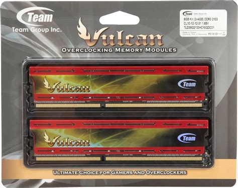 Team Vulcan 8gb 2 X 4gb Ddr3 2133 Pc3 17000 Desktop Memory Model