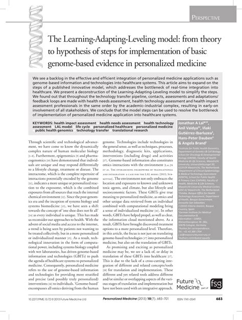 Pdf The Learning Adapting Leveling Model From Theory To Hypothesis