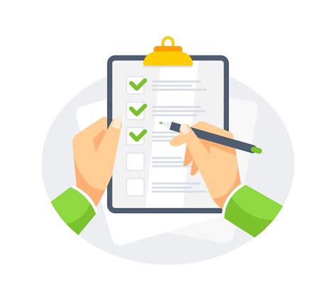 Premium Vector Hands Holding Clipboard With Checklist With Green Check Marks And Pen Vector