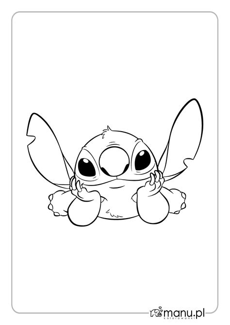 Stitch Siedzący Kolorowanka Do Druku Dla Dzieci