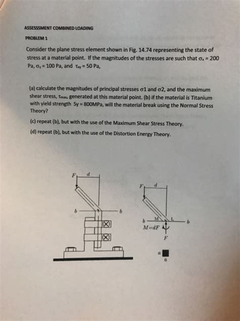 Solved ASSESSSMENT COMBINED LOADING PROBLEM 1 Consider The Chegg Com