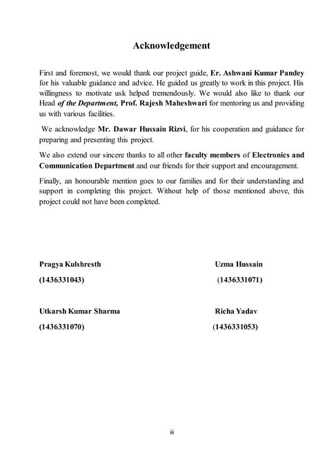Project Report On Hand Gesture Controlled Robot Part 1 Docx