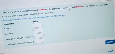 Solved Perform A Bivariate Linear Regression With Supine As Chegg