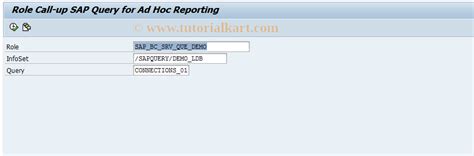 SQ DEMO ADHOC SAP Tcode Demo Start InfoSet Query Ad Hoc