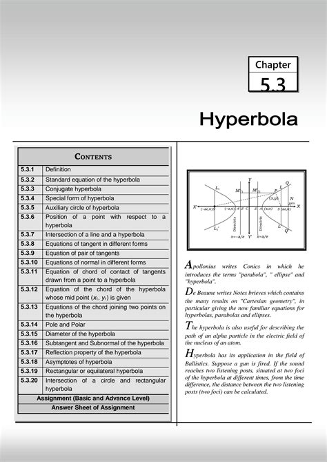 SOLUTION Iit Jee Main Maths Notes For Hyperbola Theory Studypool