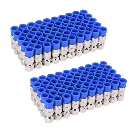 100pcs Rg6 Compression Coaxial Cable Waterproof Connection F 100pcs Rg6 Compression Coaxial Cable Waterproof Connection F