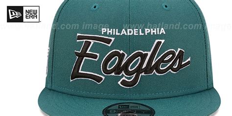Philadelphia Eagles Script Up Snapback Green Hat By New Era