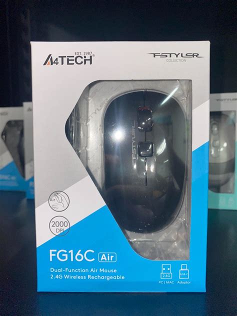 A Tech FG C Air Fstyler Wireless Rechargeable Mouse Type C Adapter Grey Computers Tech