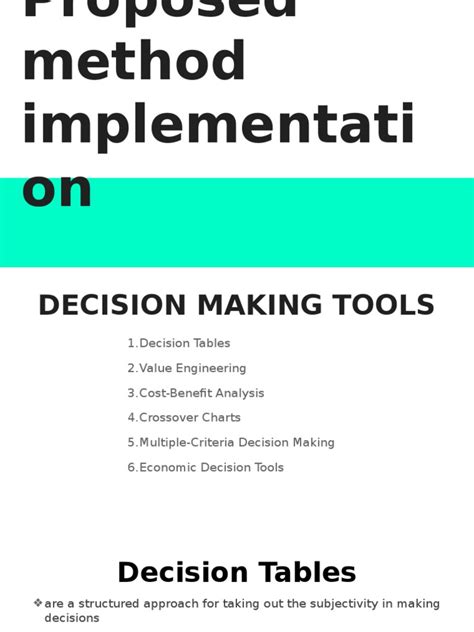 Proposed Method Implementation Tools Pdf Costbenefit Analysis