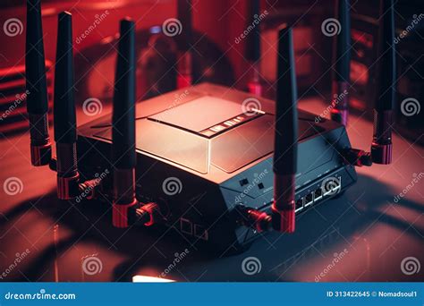 Router With Multiple Antennas Symbolizing Network Connectivity Generative Ai Stock Image