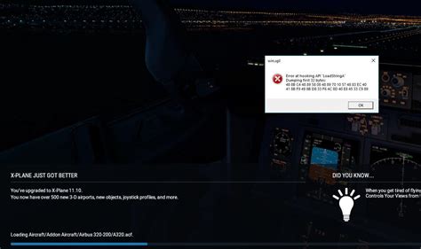 A320 Error At Hooking Api When Loading Acf 320 Ultimate By Flight