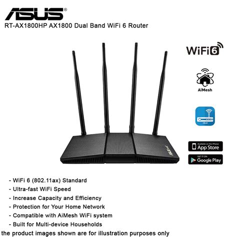 Buy Ipohonline ASUS RT AX1800HP AX1800 Dual Band Smart WiFi 6 802 11ax AiProtection AiMesh High