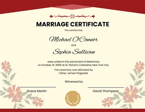 Free Printable Marriage Certificate Templates To Customize Online