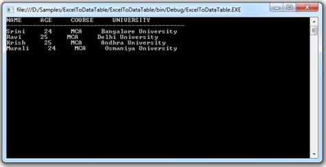 Excel Load To Datatable Using Oledb In C Gopis Blog