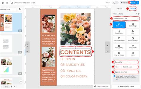 Add Open Link Action Fliphtml5