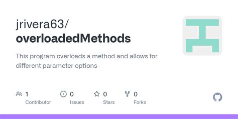 Github Jrivera63overloadedmethods This Program Overloads A Method And Allows For Different