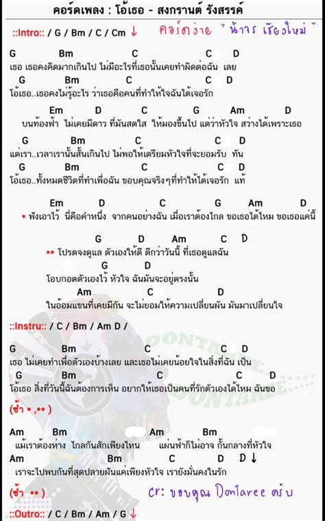 Fanpage น้าจร เชียงใหม่ สอนกีต้าร์ อูคูเลเล่ โอ้เธอ สงกรานต์ คอร์ดง่าย ตีคอร์ด