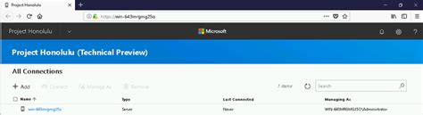 Installing Microsoft Project Honolulu On Windows 2016 Server For Remote Management