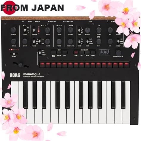 Korg Monophonic Analog Synthesizer Monologue Bk Monologue Black 25 Keys 16 Steps Sequencer With