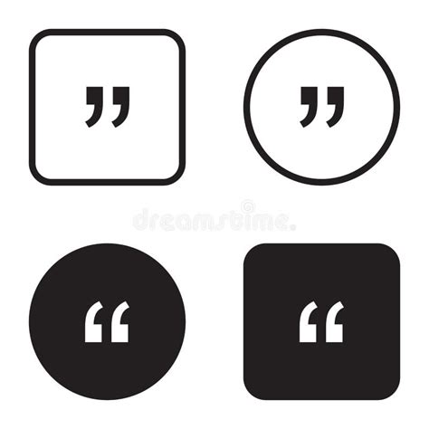 Quote Symbol Icon Set Quotation Paragraph Mark Stock Vector Illustration Of Label Inverted