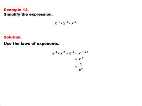 Math Example Exponential Concepts Laws Of Exponents Example 12 Media4math
