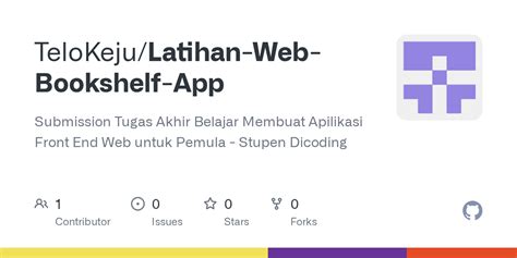 Github Telokejulatihan Web Bookshelf App Submission Tugas Akhir Belajar Membuat Apilikasi