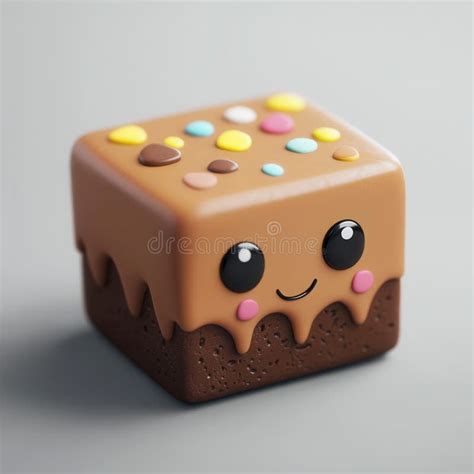 Cute Chocolate Dessert With Smiling Face And Colorful Sprinkles Stock