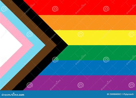 New Rainbow Coloured Progress Pride Flag Stock Vector Illustration Of Transgender Symbol