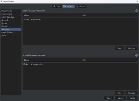 Project Settings — Prism Pipeline Documentation