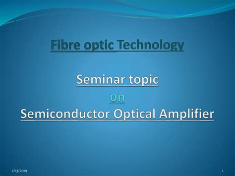 Semiconductor Optical Amplifier Pptx