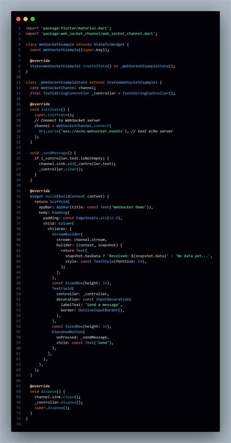 Flutter Websocket Flutterdev Realtimeapps Dart Mobiledevelopment