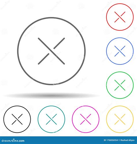 Multiplication Sign Multi Color Set Icon Simple Thin Line Outline Vector Of Web Icons For Ui
