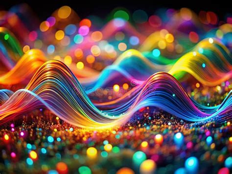 Dynamic Data Flow Visualization Abstract Colorful Light Waves Reveal Intricate Information