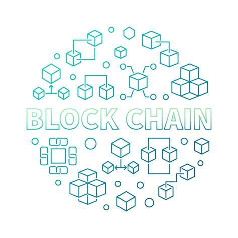 Premium Vector Block Chain Vector Round Colored Illustration In Thin