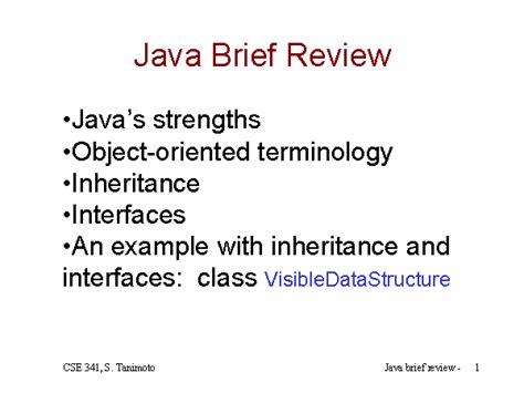 Java Brief Review