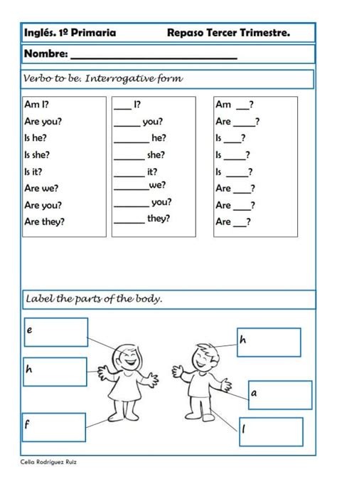 Fichas Ingles Inglés Primaria Ingles Basico Para Niños