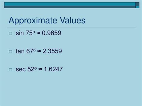 ppt 1 4 evaluating trig functions exact and approximate values