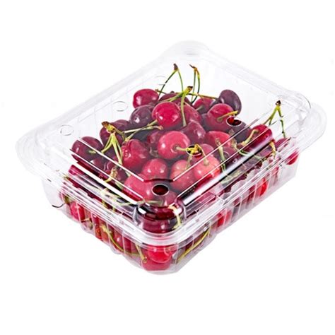 Clear Biodegradable Fruit Packaging Box Plastic Clamshell Packaging For