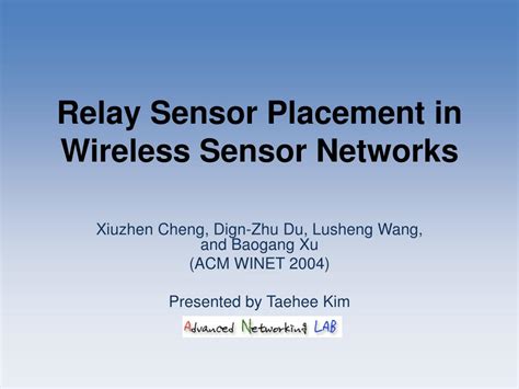 ppt relay sensor placement in wireless sensor networks powerpoint presentation id 4026323