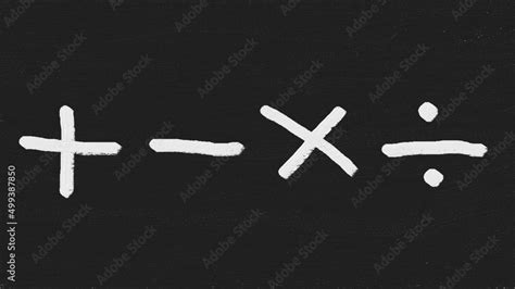 Math Symbols Symbols Of Four Fundamental Operations Addition Subtraction Multiplication