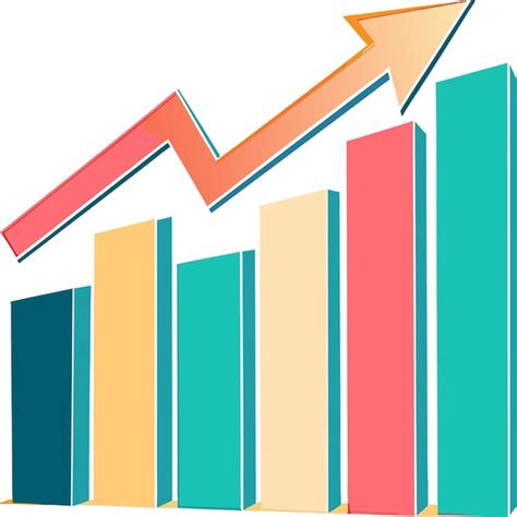 Colorful Bar Graph With Upward Arrow Premium Ai Generated Vector