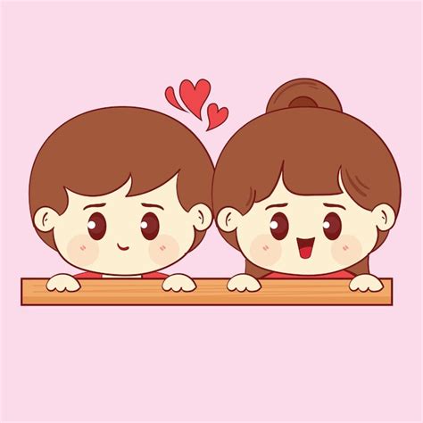 Premium Vector Illustration Of Cute Cartoon Character Couple Of